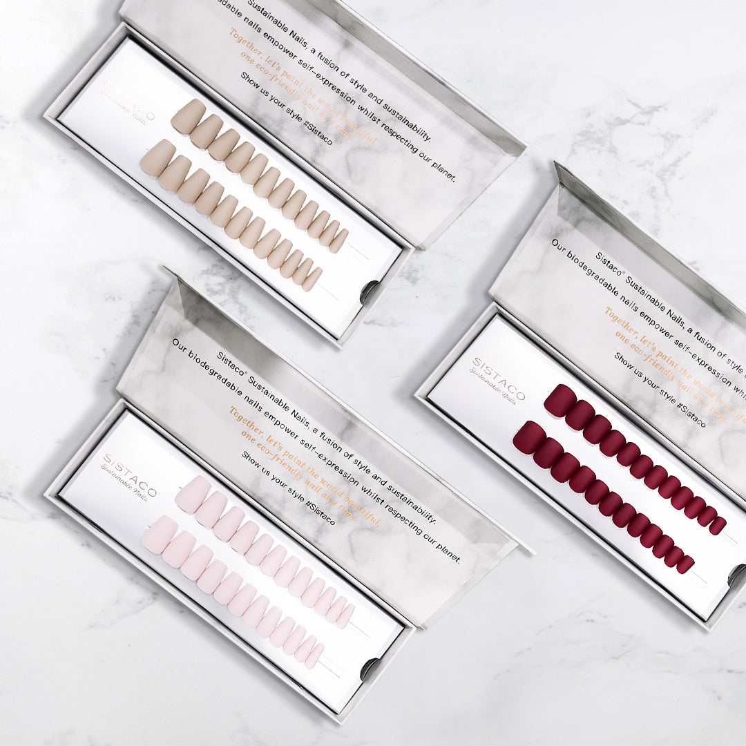 Sustainable Press On Nails 3 Piece Pack (Pick Your Colours)