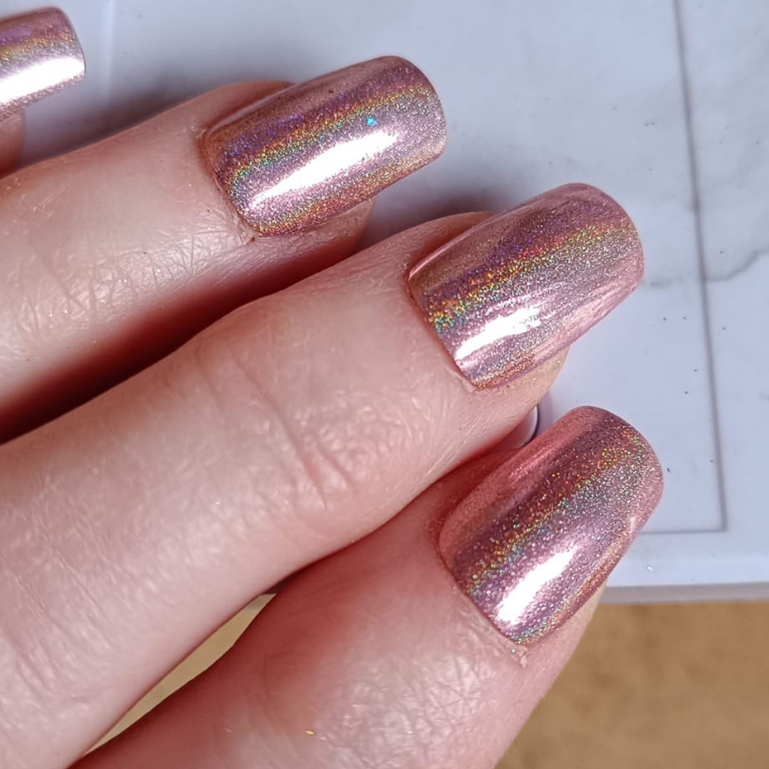 Rose Gold Holographic Nail Powder | Mineral Bond®